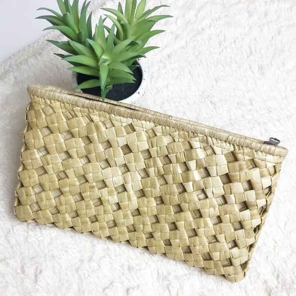 Bags | Woven Natural Clutch Bag | Poshmark